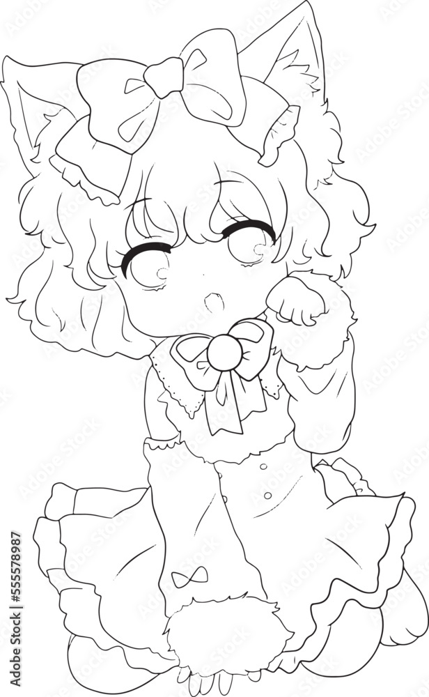 Girl cartoon doodle kawaii anime coloring page cute illustration ...