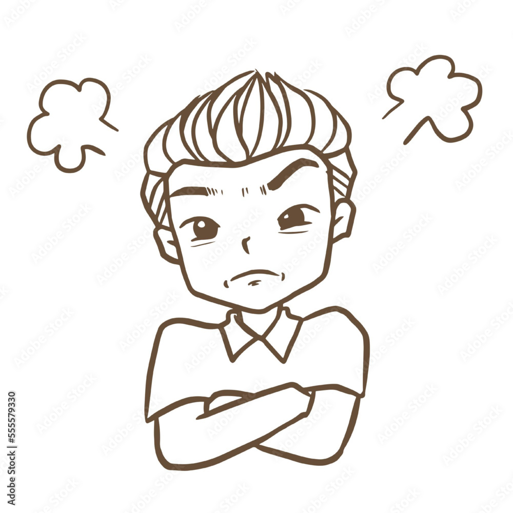 man angry cartoon doodle kawaii anime coloring page cute illustration ...