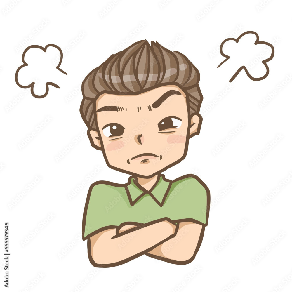 man angry cartoon doodle kawaii anime coloring page cute illustration ...