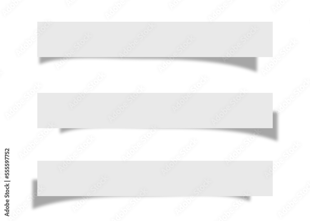 White paper strip notes isolated on transparent background with shadow ...