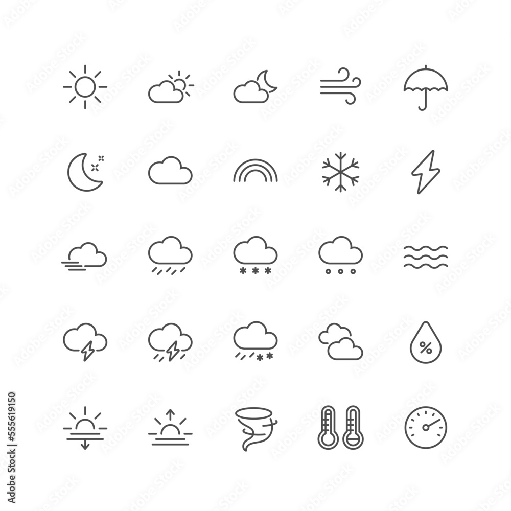 Outline icon collection for ui. Vector thin line illustration set ...