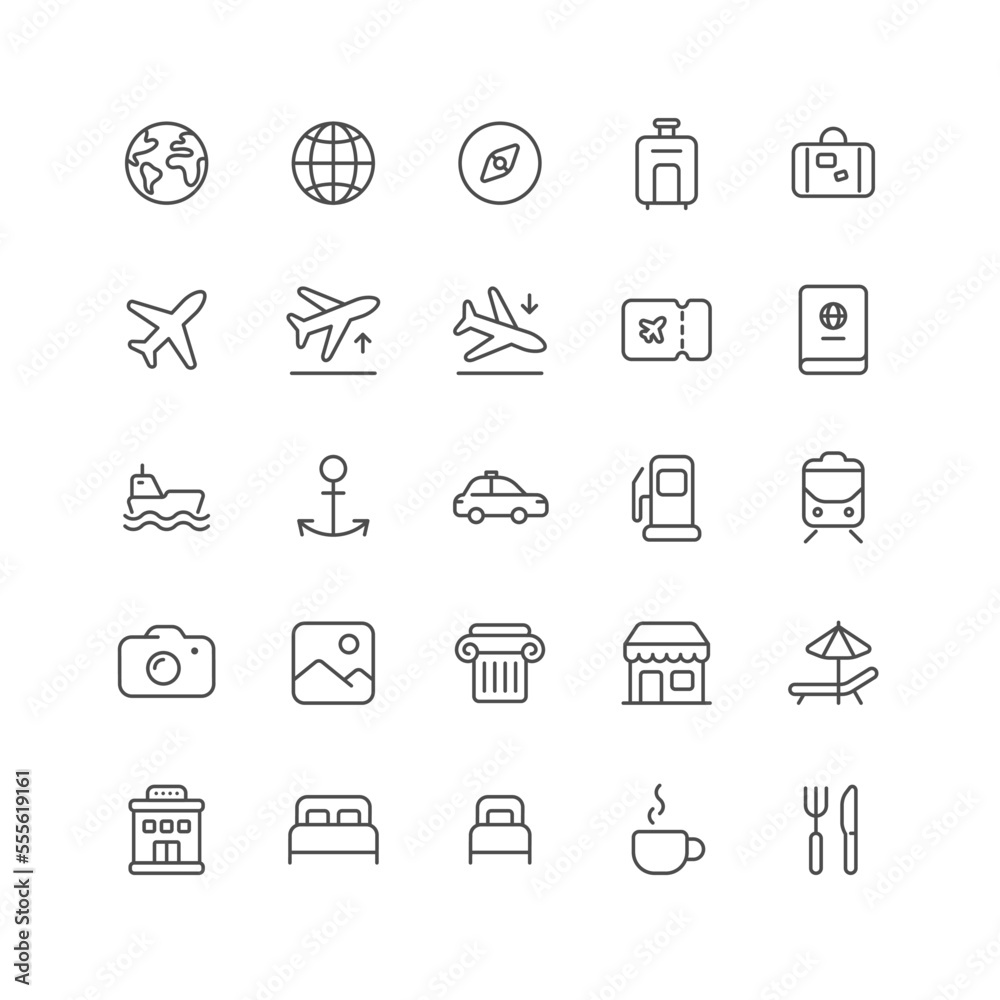 Outline icon collection for ui. Vector thin line illustration set ...