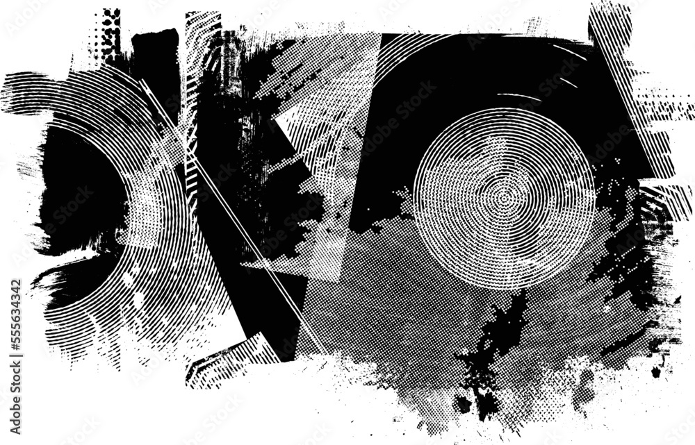 Glitch distorted grunge layer . Noise destroyed texture . Trendy defect ...