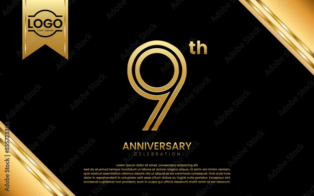 เวกเตอร์ Stock 9th Anniversary Celebration. Anniversary Template Design ...