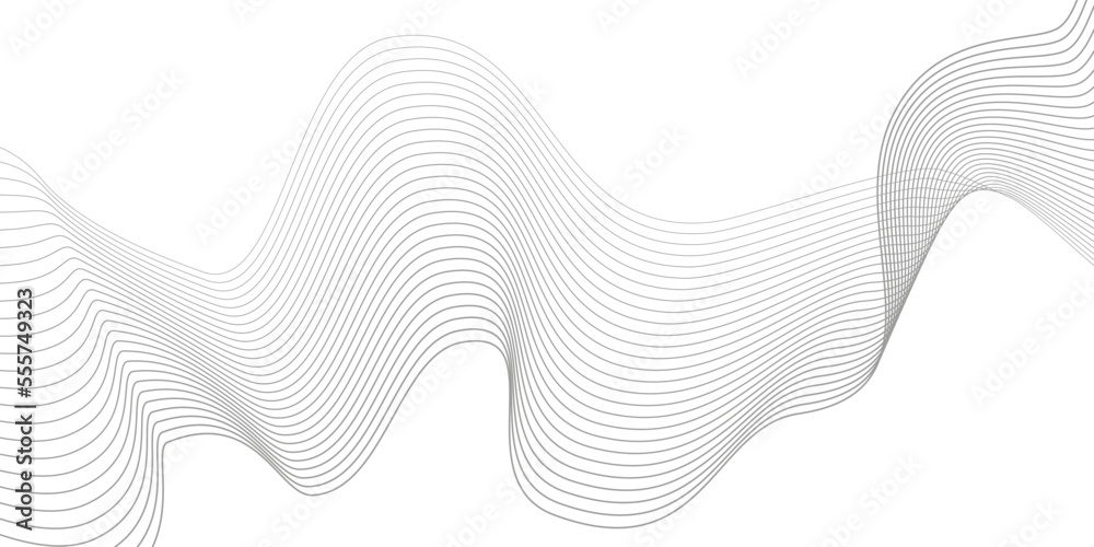 Undulate Grey Wave Swirl, frequency sound wave, twisted curve lines ...