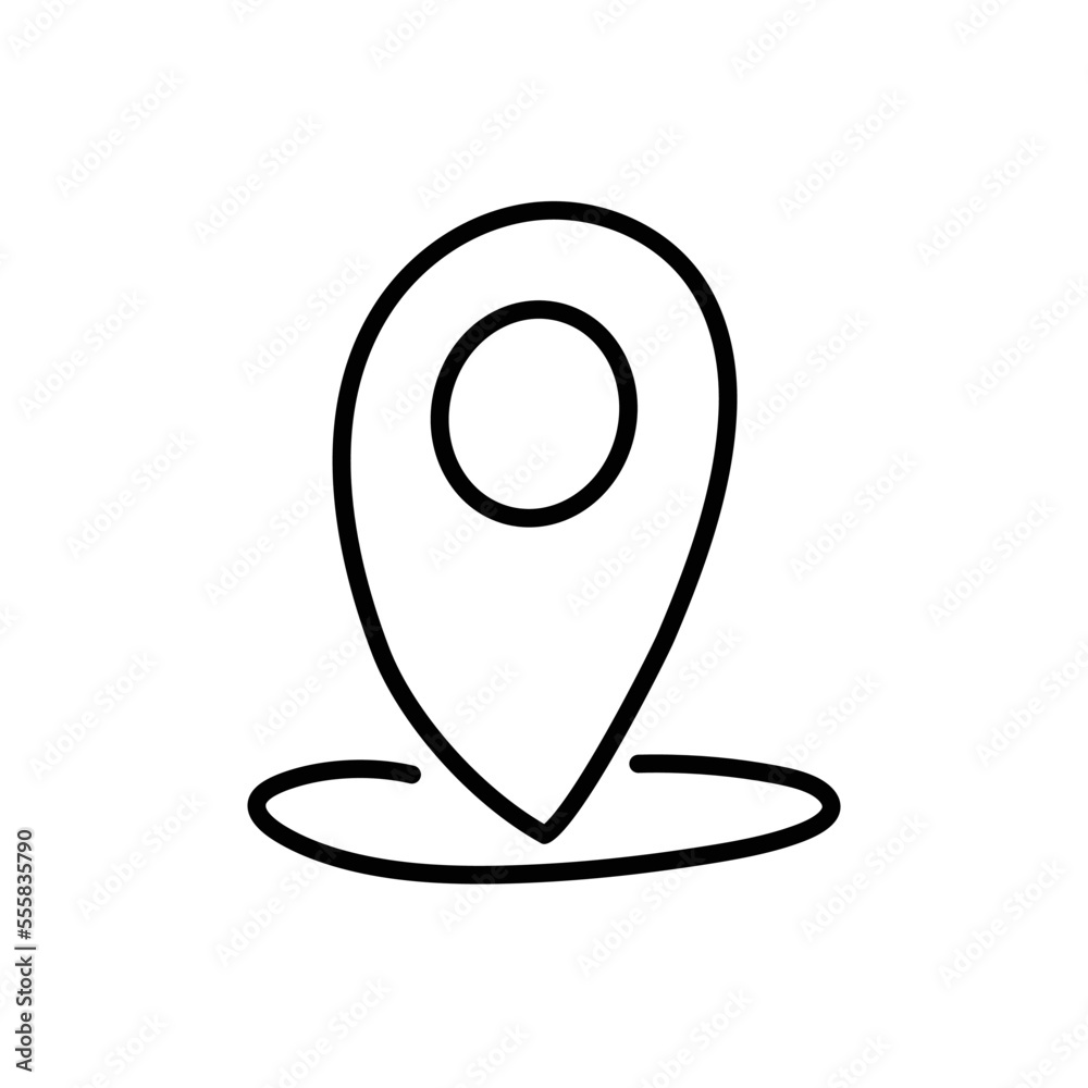 Pin map hand drawn outline clipart illustration Stock Vector | Adobe Stock