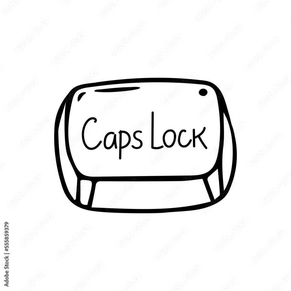 Caps Lock key icon. Clipart image isolated on white background. の Stock ...