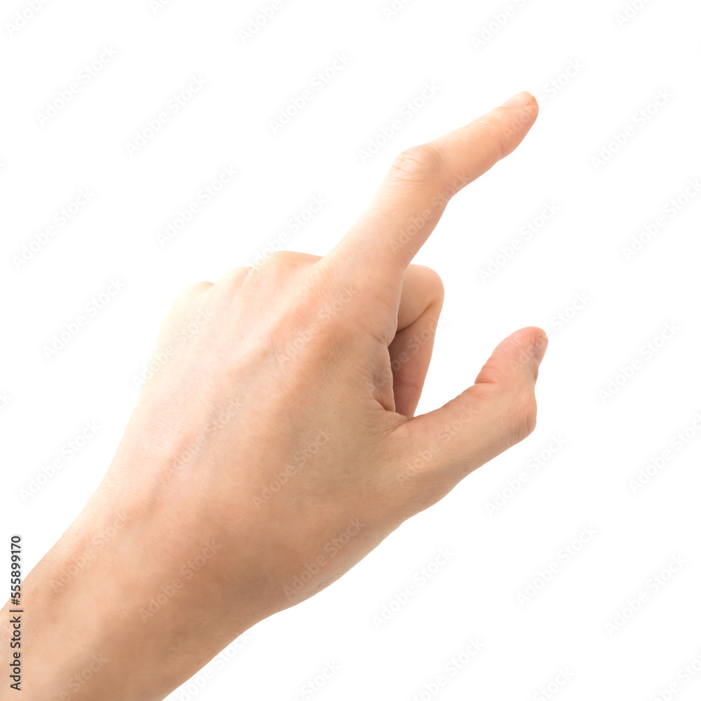 Hand touch point finger in PNG isolated on transparent background Stock ...
