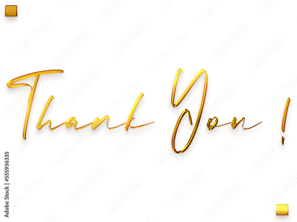 Thank You ! Transparent PNG Gold Cursive Text Calligraphy Stock ...