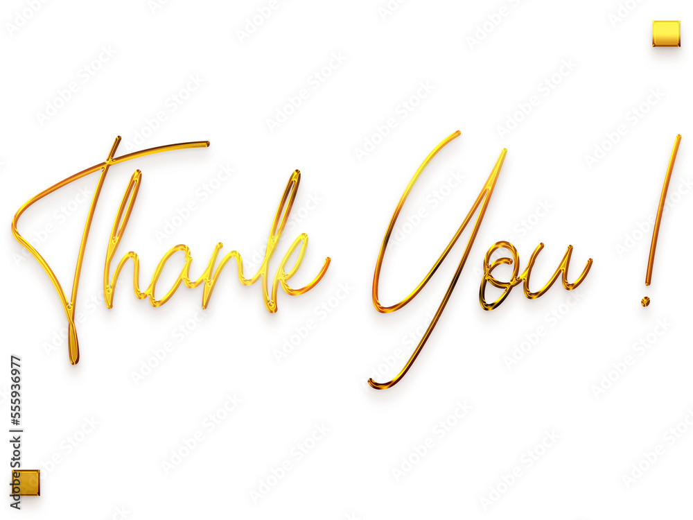 Thank You ! Transparent PNG Gold Text Cursive Calligraphy Stock ...