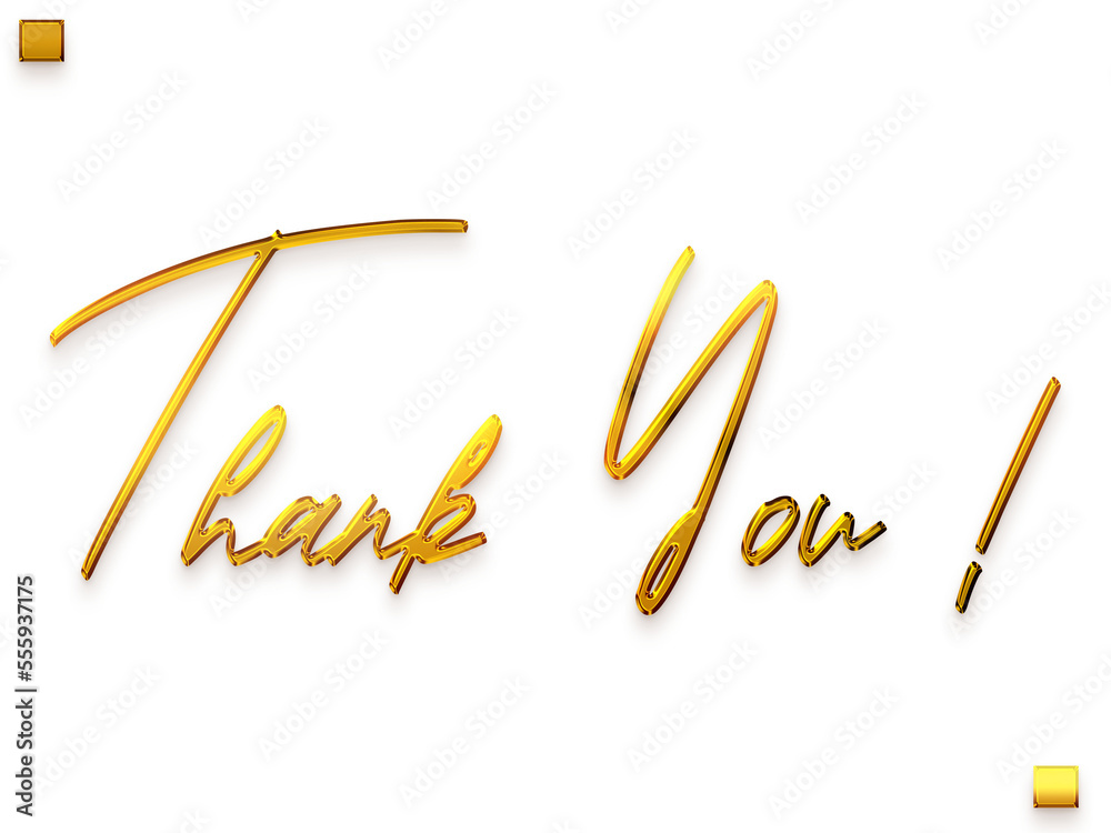 Thank You ! Transparent PNG Gold Cursive Text Calligraphy Stock ...