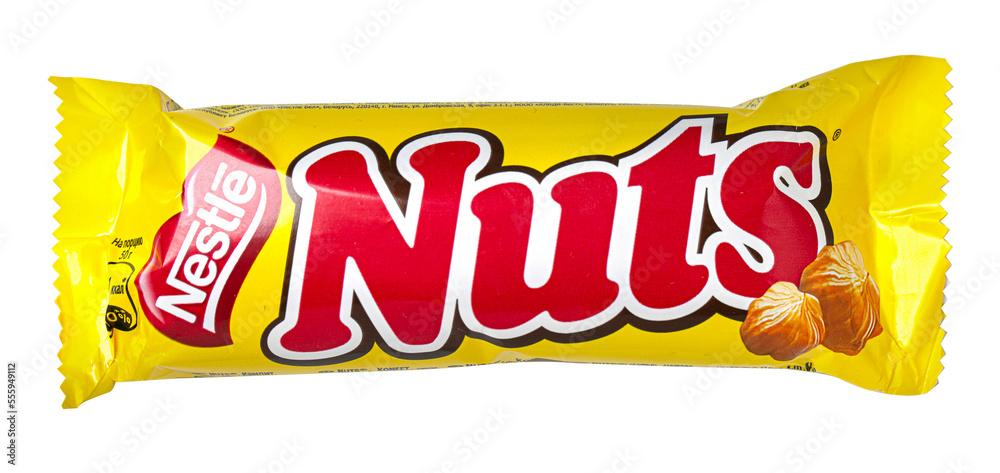 Nestle Nuts chocolate bar isolated Stock Photo | Adobe Stock