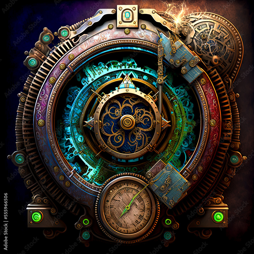 cyberpunk clock Stock Illustration | Adobe Stock