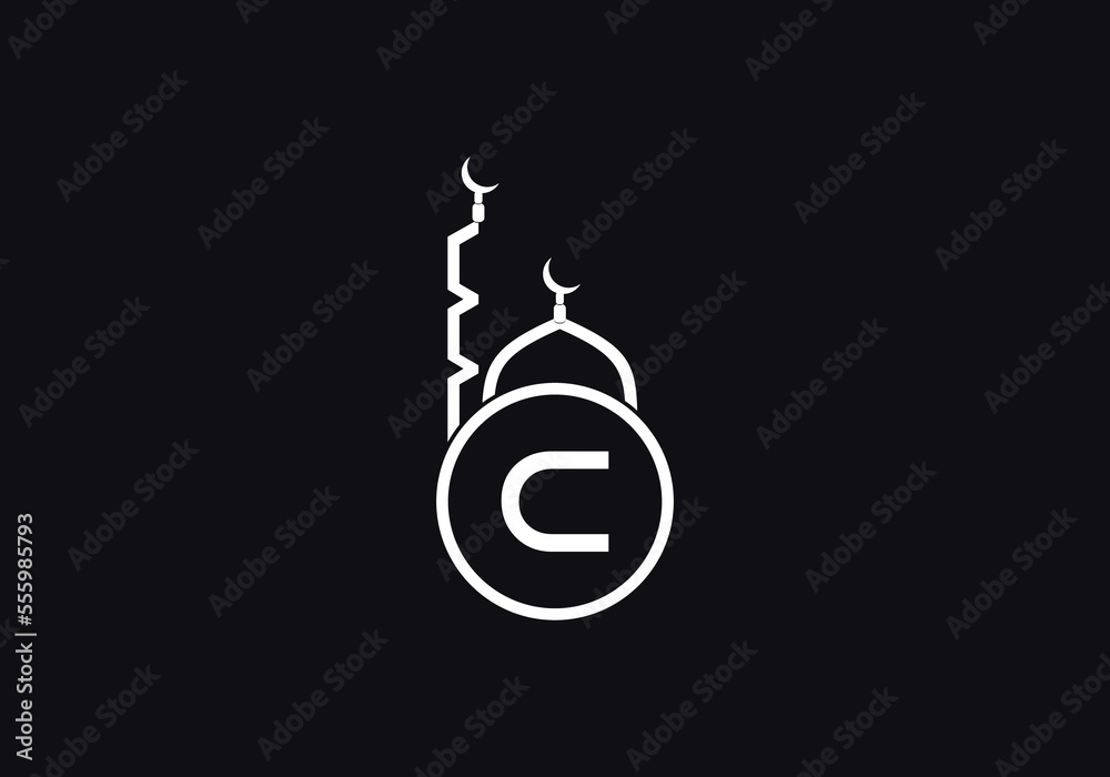 Islamic mosque logo and minar symbol design with the letter and ...
