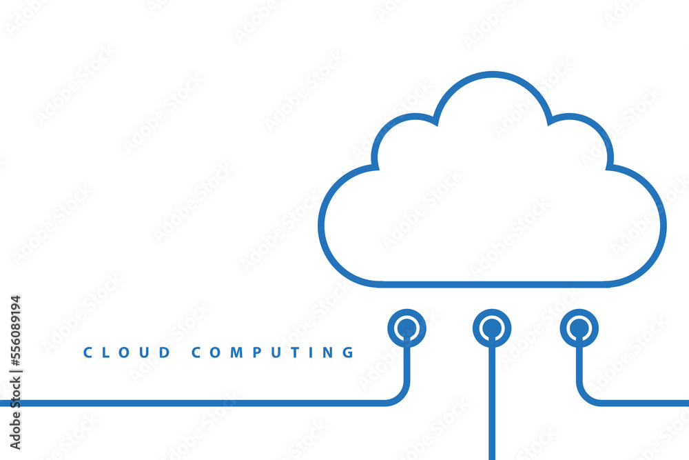 Cloud computing and network security technology concept, Circuit board with cloud symbol and ...