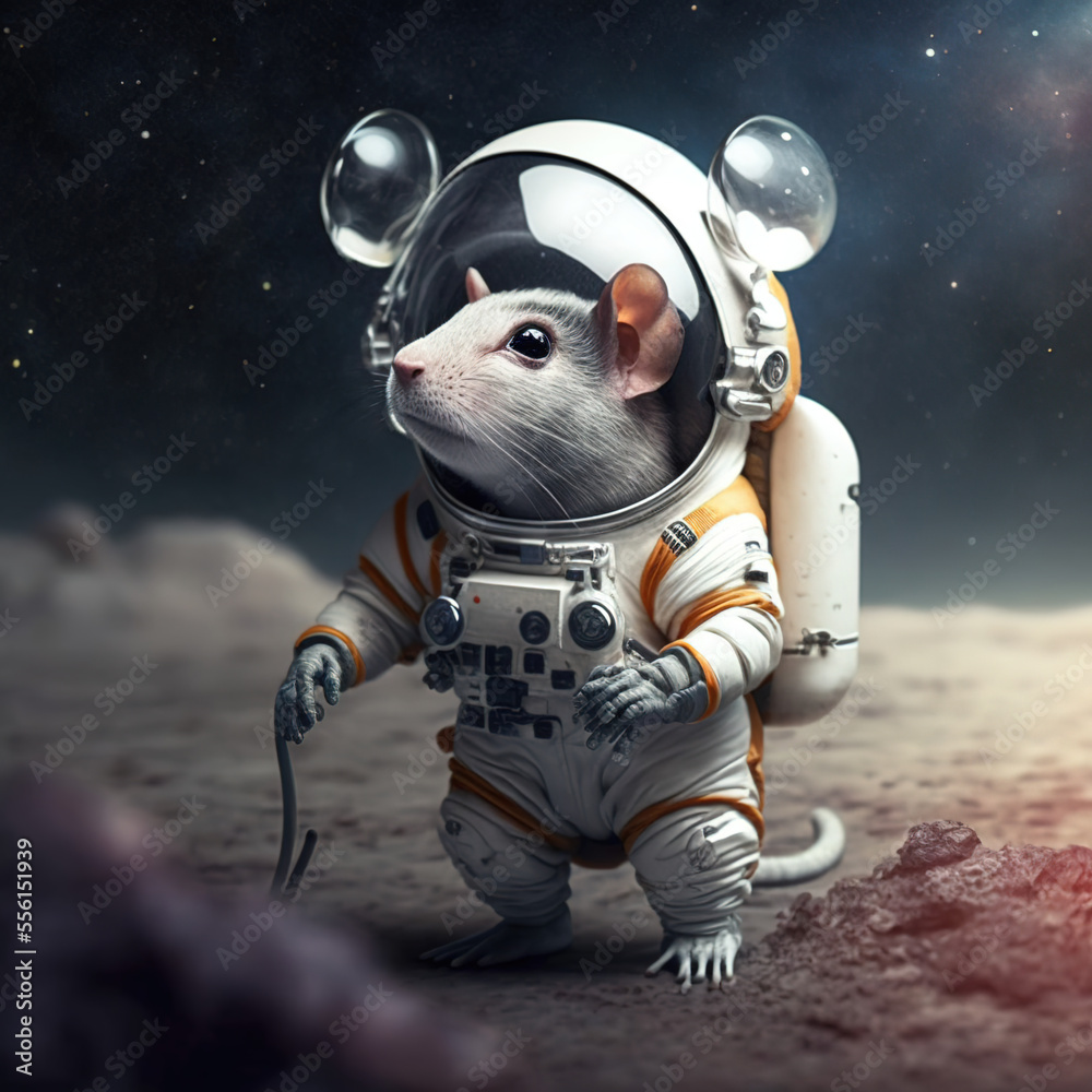 astronaut mouse in space Stock Illustration | Adobe Stock