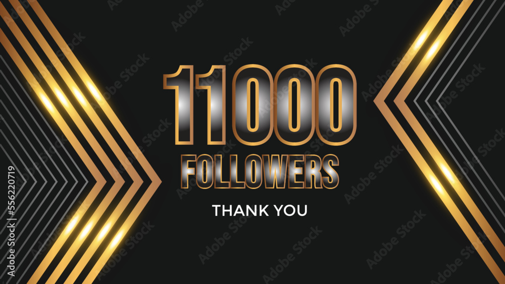 Thank you 11000 followers congratulation template banner. 11k followers ...