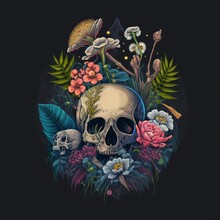 Flowered Skeleton Free Stock Photo - Public Domain Pictures