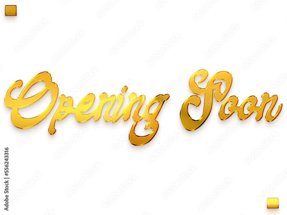 Opening Soon Invitation of Transparent PNG Gold Cursive Typography Text ...