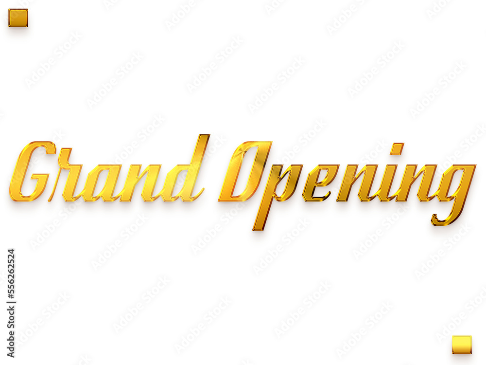 Grand Opening Invitation of Transparent PNG Gold Bold Calligraphy Text ...