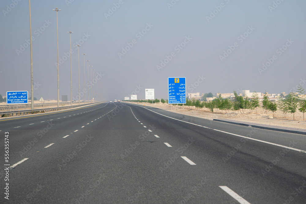 The Dukhan Highway in Qatar Stock Photo | Adobe Stock