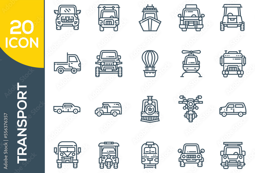 Rail transport Icons, Monoline concept The icons.train and railways ...