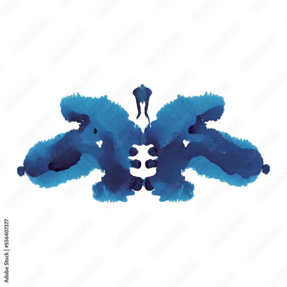 Rorschach inkblot test isolated on white background, vector ...