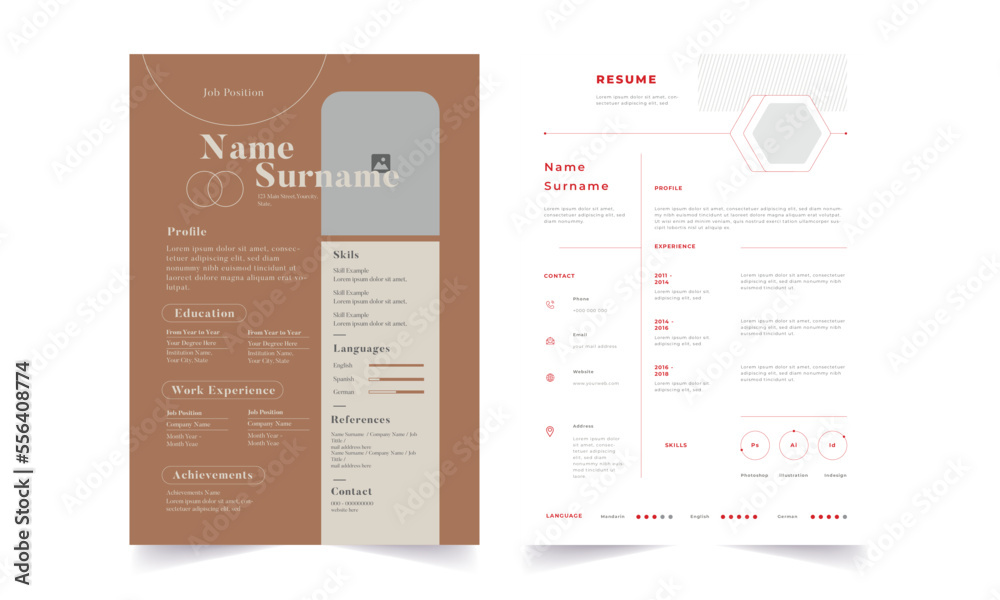 Professional Resume CV Template Layout. Beautiful CV / Resume template ...
