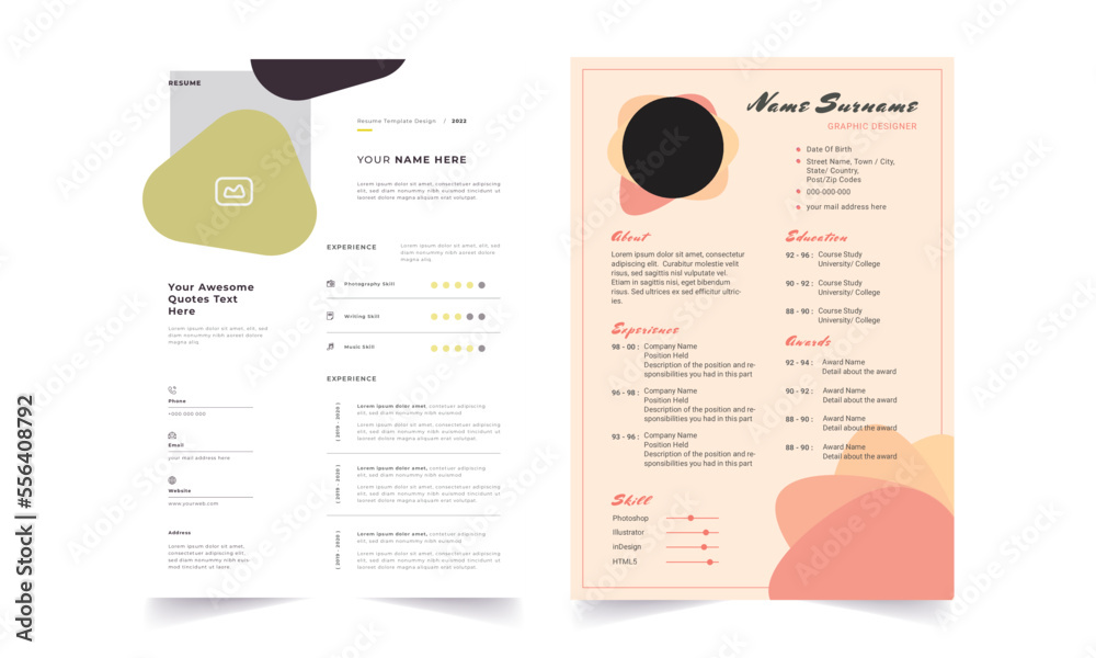 Professional Resume CV Template Layout. Beautiful CV / Resume template ...