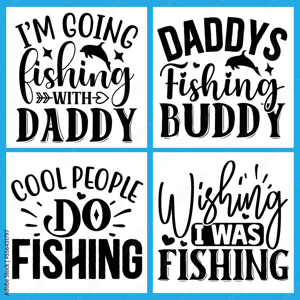 Fishing Svg Bundle vector file Stock Vector | Adobe Stock