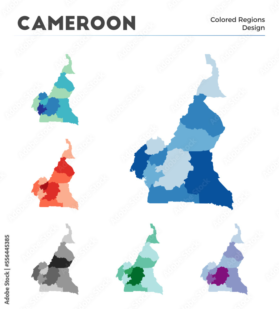 Cameroon map collection. Borders of Cameroon for your infographic ...