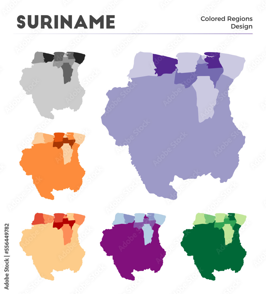 Suriname map collection. Borders of Suriname for your infographic ...