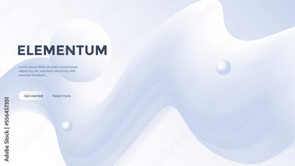 Neumorphism abstract poster with gradient white wave. Vector neumorphic ...