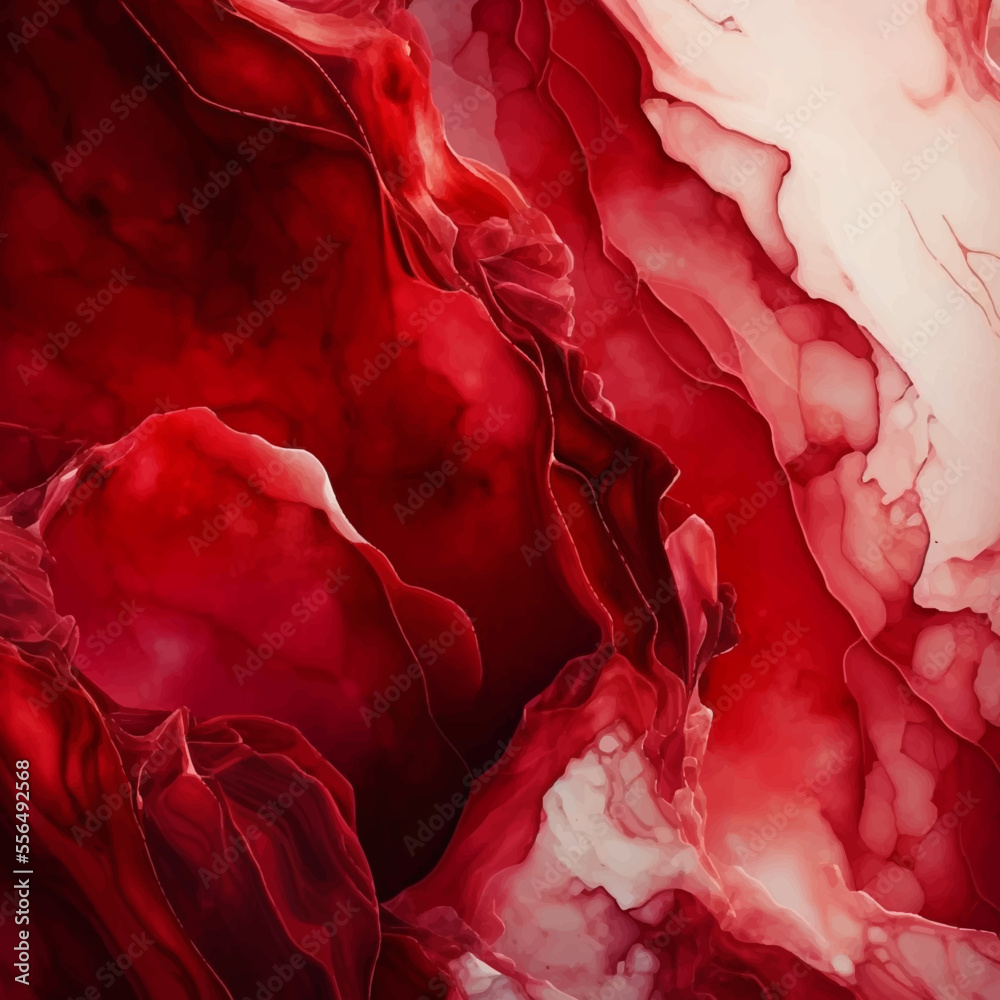 dramatic black and red ink marble background texture with grunge ...