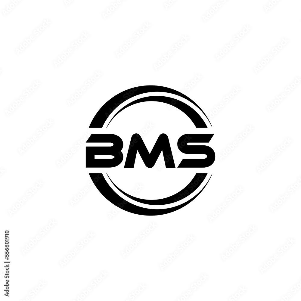BMS letter logo design with white background in illustrator, cube logo ...