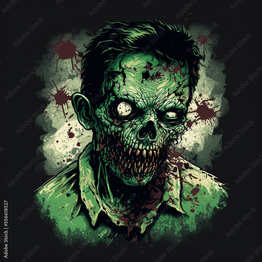 Zombie Vector Art AI Generated Stock Illustration | Adobe Stock