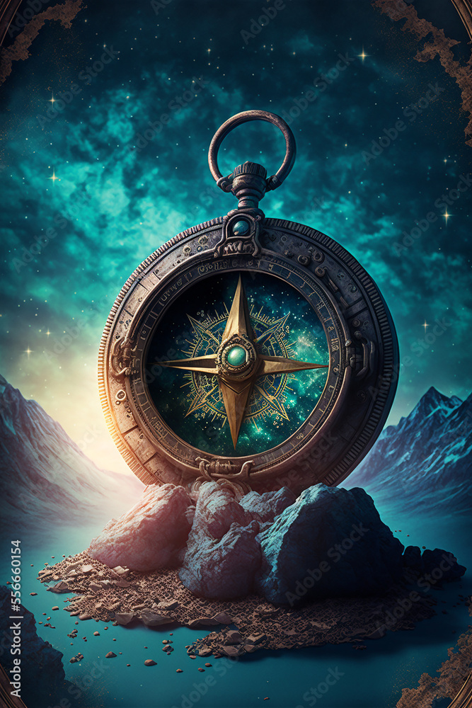 Compass illustration, generative ai Stock Illustration | Adobe Stock