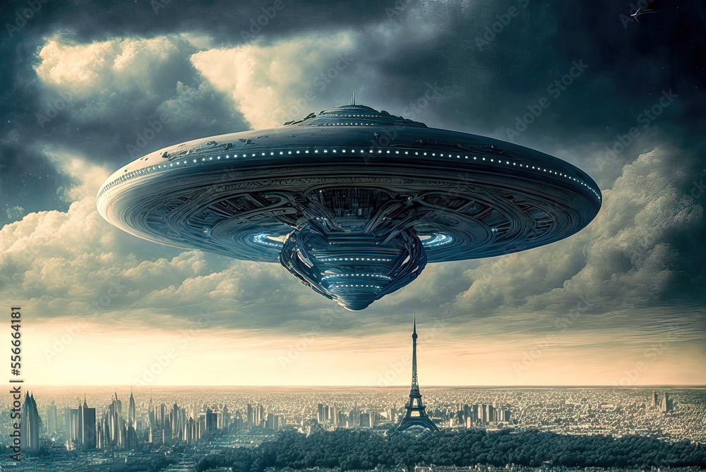Stock-Illustration „UFO Raumschiff Aliens Fliegende Untertasse ...
