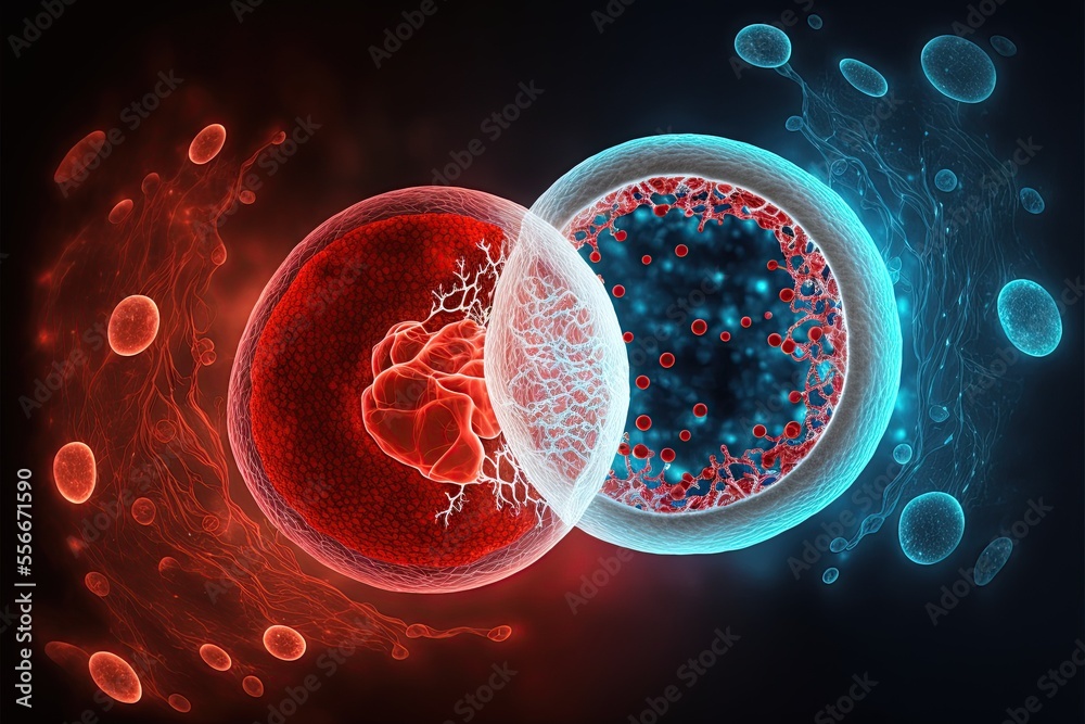 fantasy Cellular mitosis, process by which a single cell divides into ...