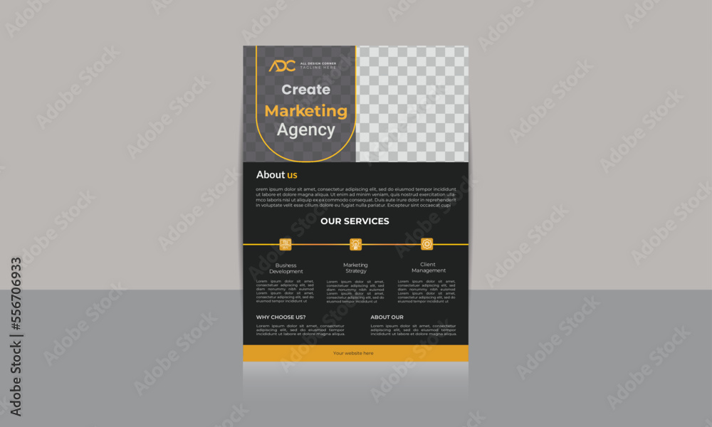 Flyer template layout design. Creative modern vector flier concept with ...