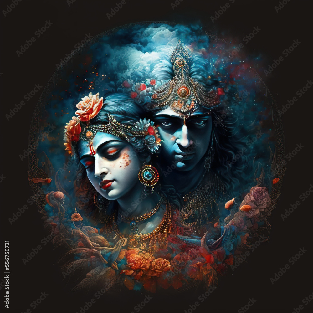 Beautiful Radha and Krishna, AI Stock Illustration | Adobe Stock