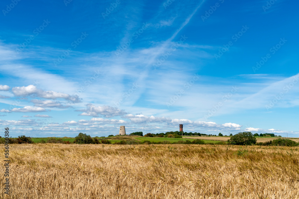Cleadon old windmill and water tower on Cleadon Hills; South Shields ...