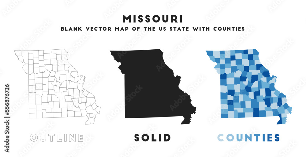 Missouri map. Borders of Missouri for your infographic. Vector US state ...