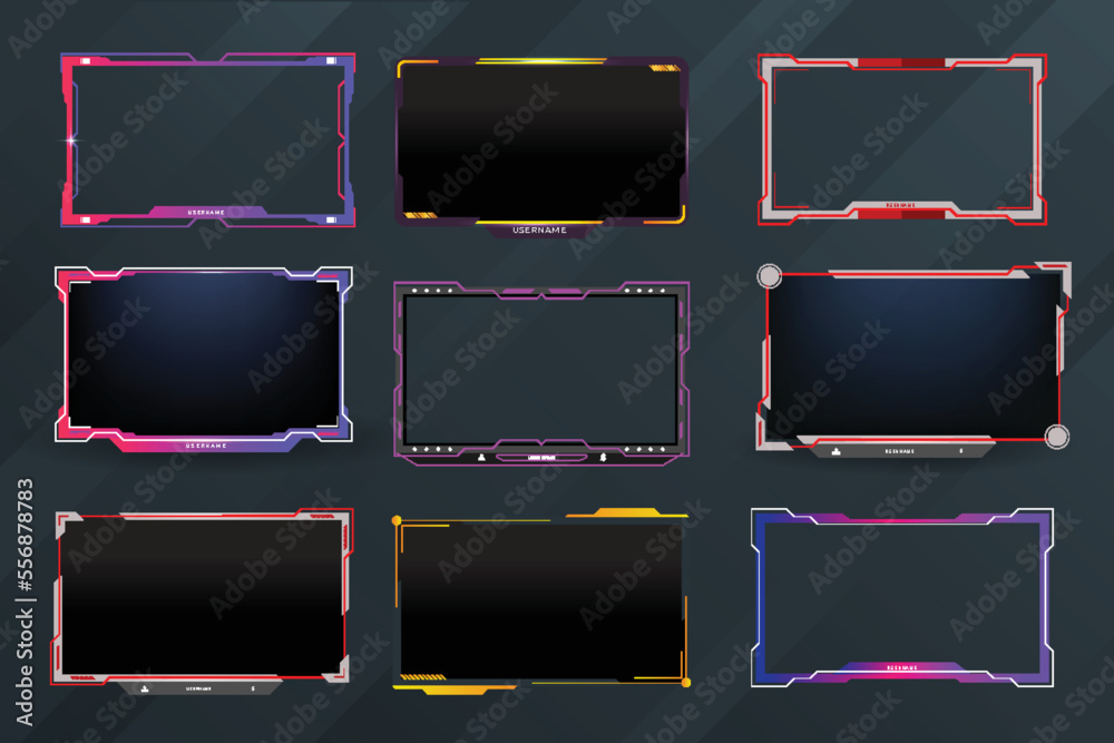 Twitch stream overlay package including facecam overlay set, offline ...