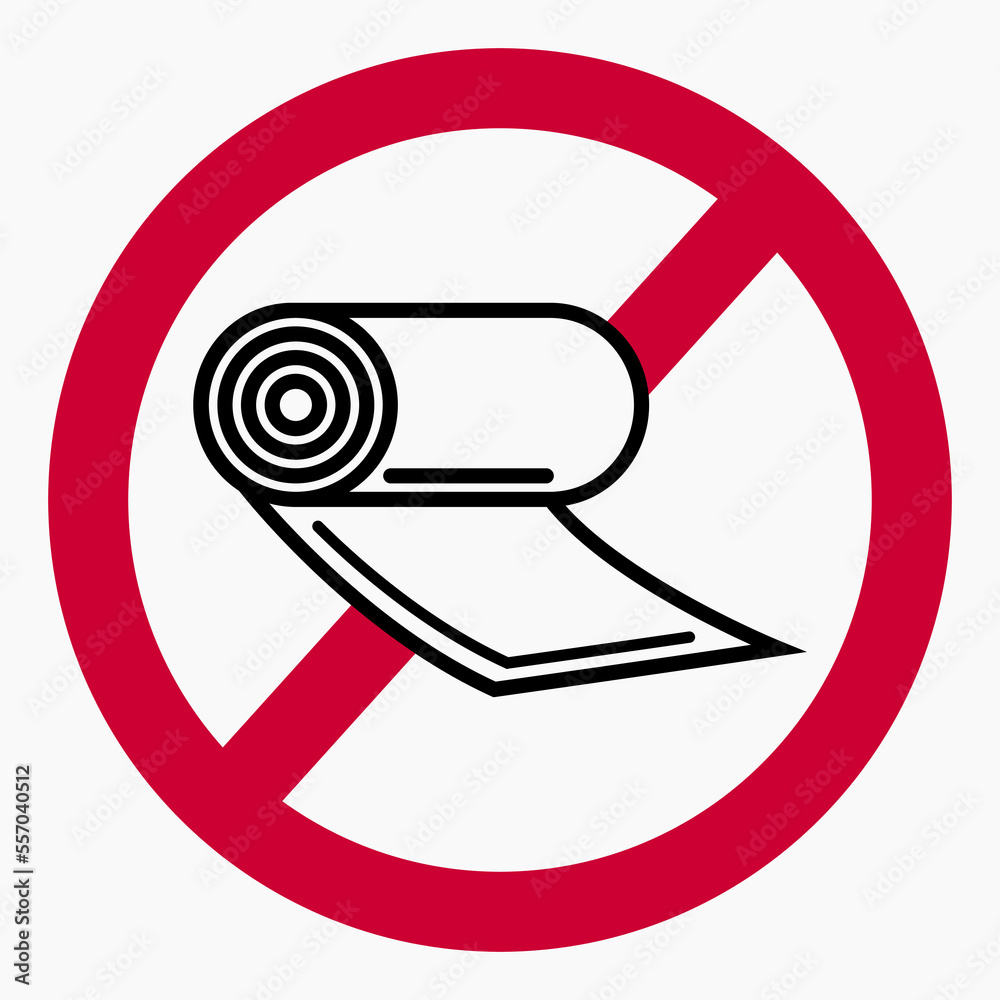 No rolls icon. Roll ban. Do not use rolls. Rolls are not allowed ...