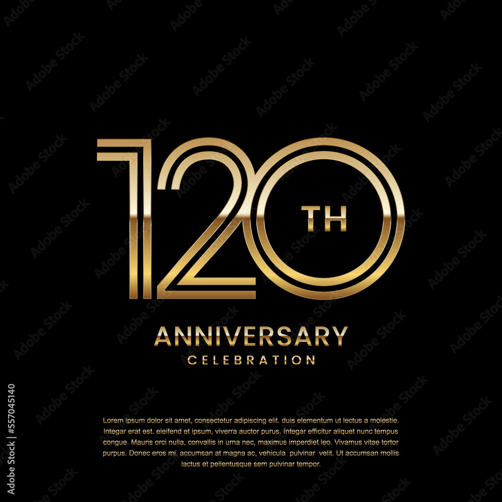 120 year anniversary celebration. Anniversary logo design with double ...