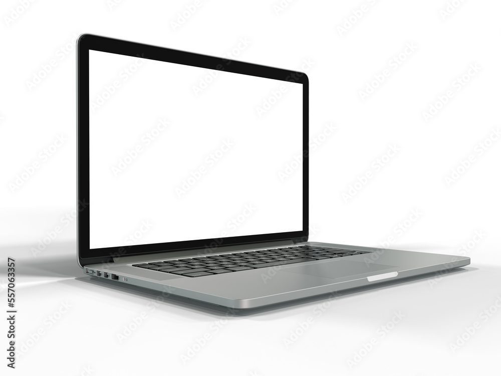 Realistic laptop mockup, side angle, transparent background high ...