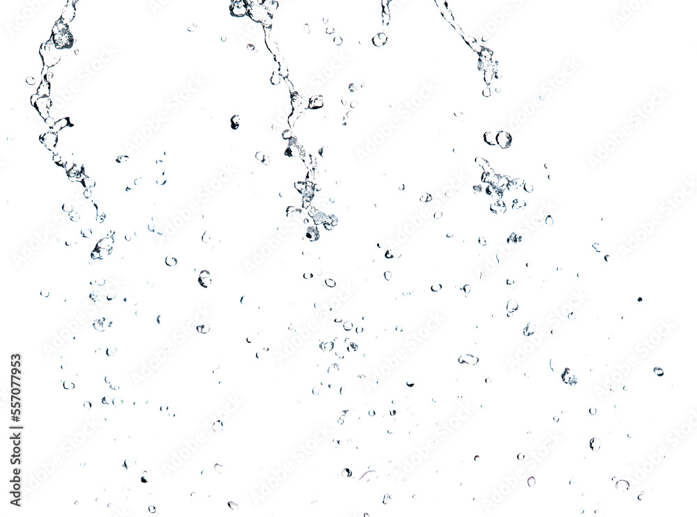 Shape form droplet of Water splashes into drop water line tube attack ...