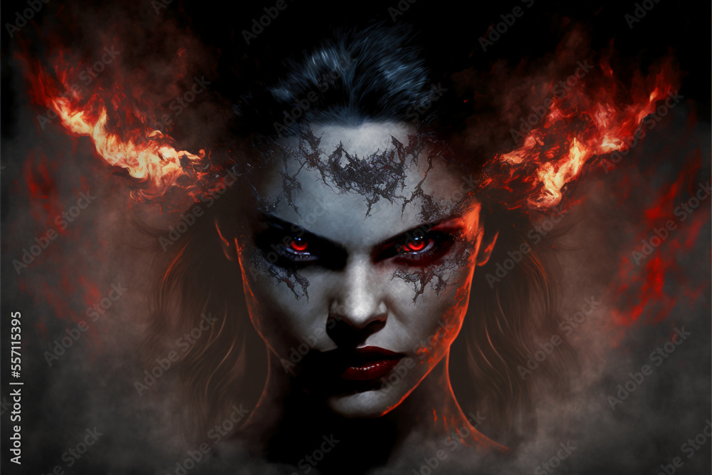 Succubus, a supernatural demon. Evil and seductive female devil. Generative AI. Stock ...