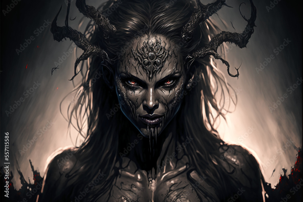 Succubus, a supernatural demon. Evil and seductive female devil. Generative AI. Stock ...